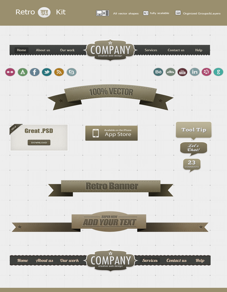 Huge Collection of Free and Premium UI Design Kits