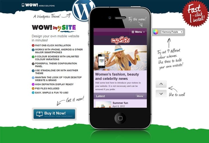 25 High Quality Premium Mobile Themes For WordPress