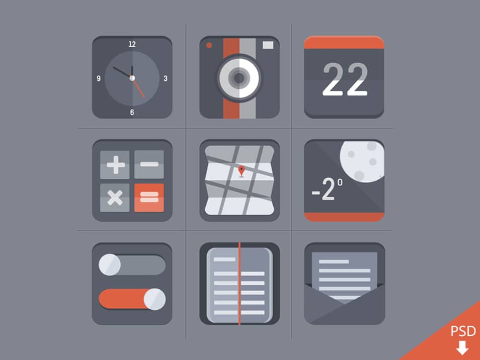 180+ Free Flat Icon Sets - CSS Author