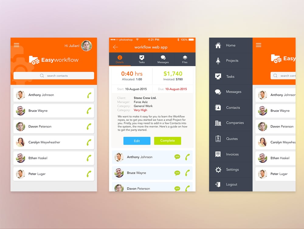 Latest Free Mobile App UI PSD Designs » CSS Author