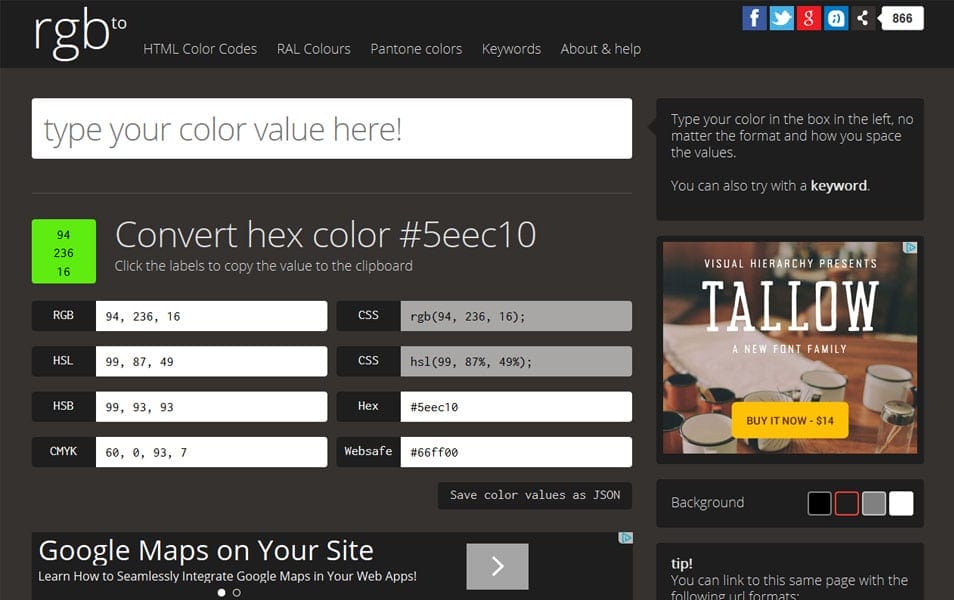 Converters and Calculators for Typography, Grid, color etc