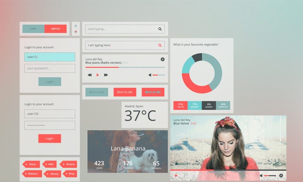 Latest Free Web Elements from August 2015